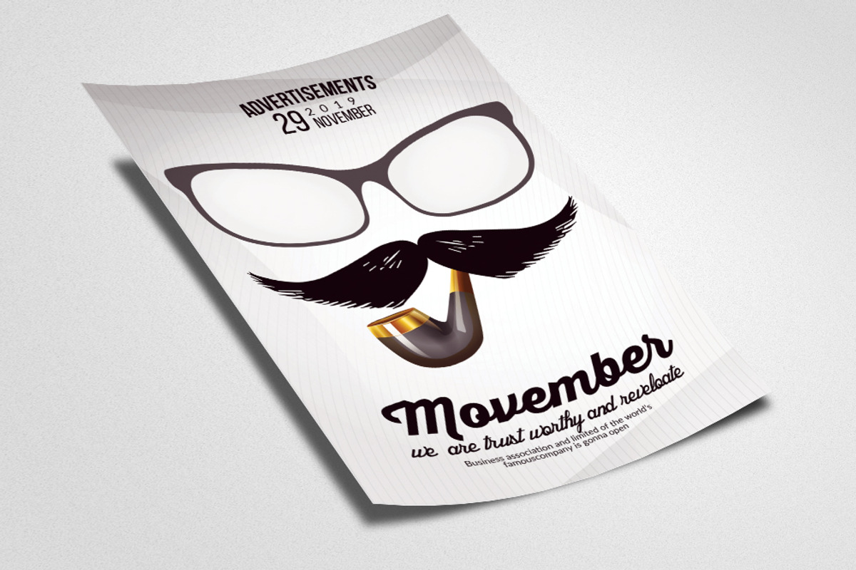 Grow Mustache Movember Flyer, a Flyer Template by Psd Templates
