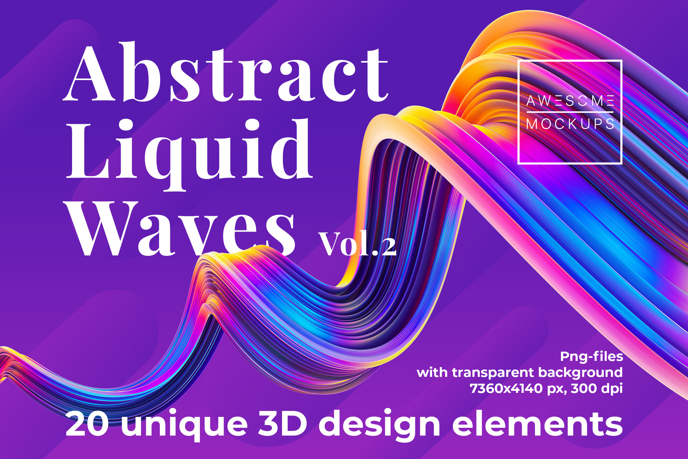 Abstract Liquid Waves, an Object Illustration by Mockups & Illustrations