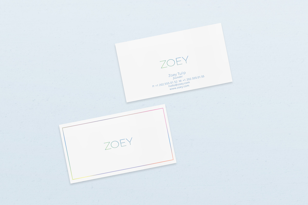 ZOEY Business Card Template, a Business Card Template by RedYolk