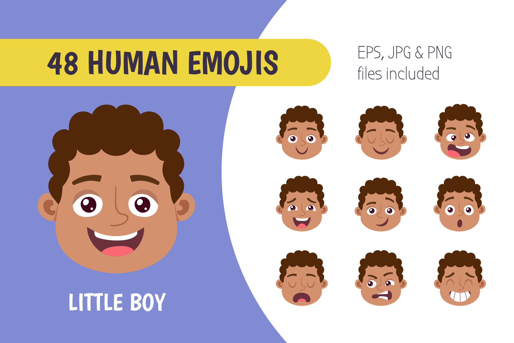 48 little boy emojis set, an Emoji Icon by insemar