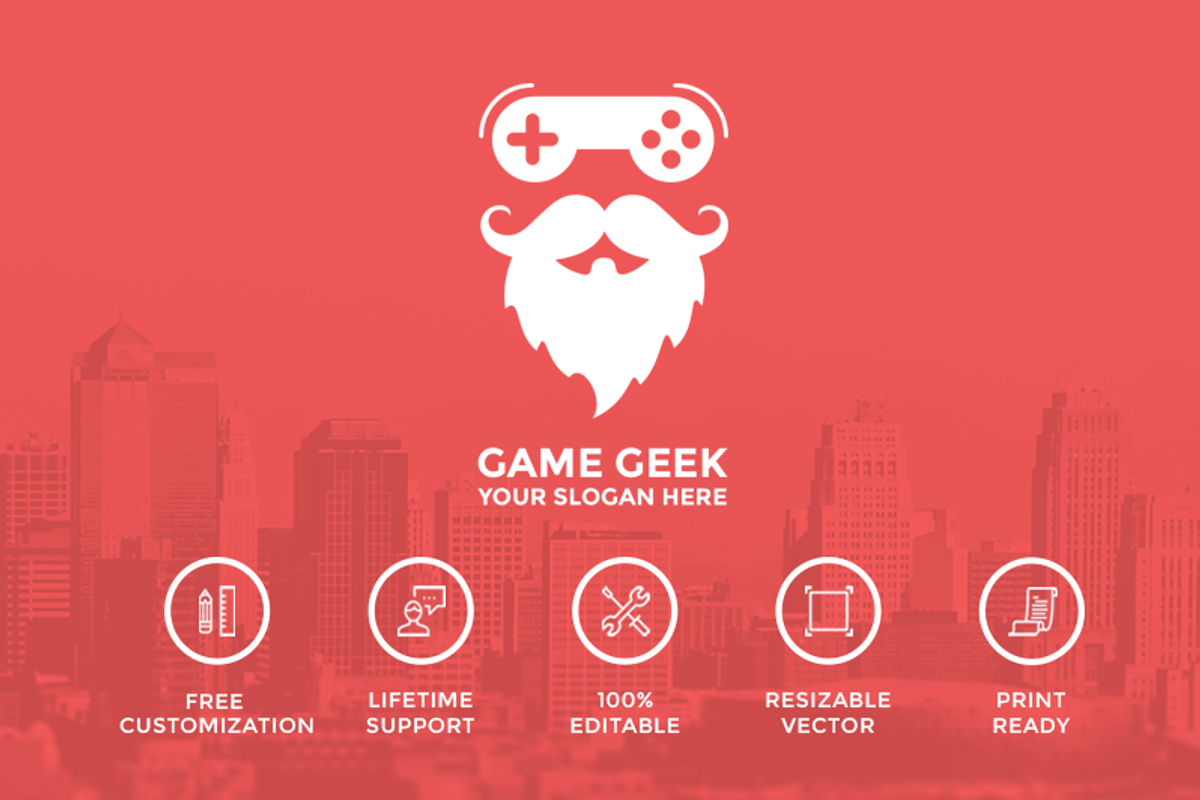 Game Geek Logo, a Branding & Logo Template by Golden-Brand