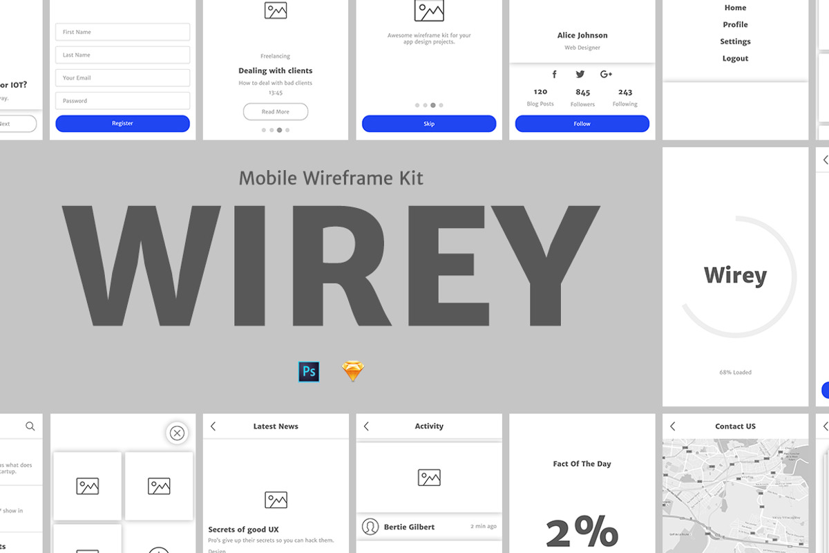 Massive Wireframe Bundle, a Wireframe Template by Web Donut