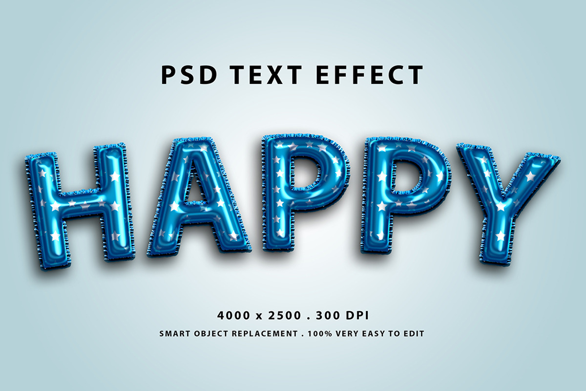 Balloon Happy 3d Text Effect