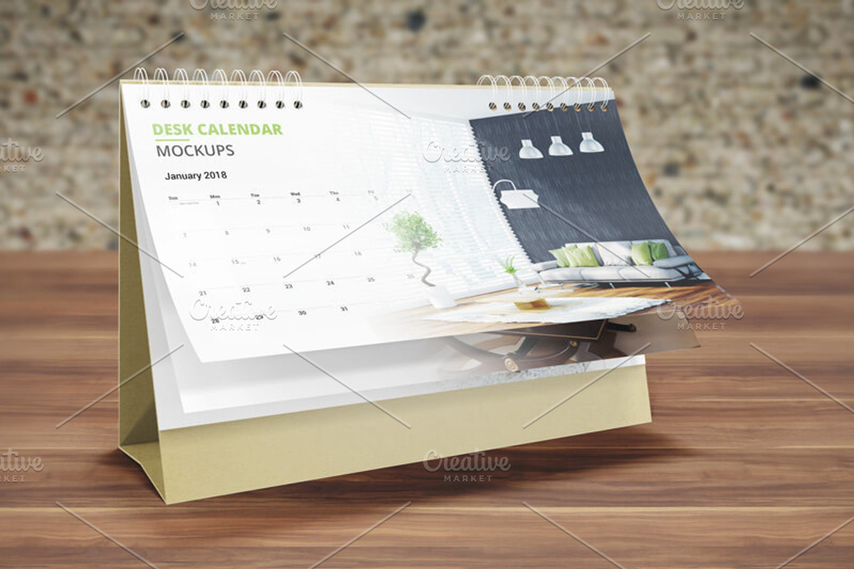 Realistic Desk Calendar Mock ups, a Mockup by Vectogravic Design