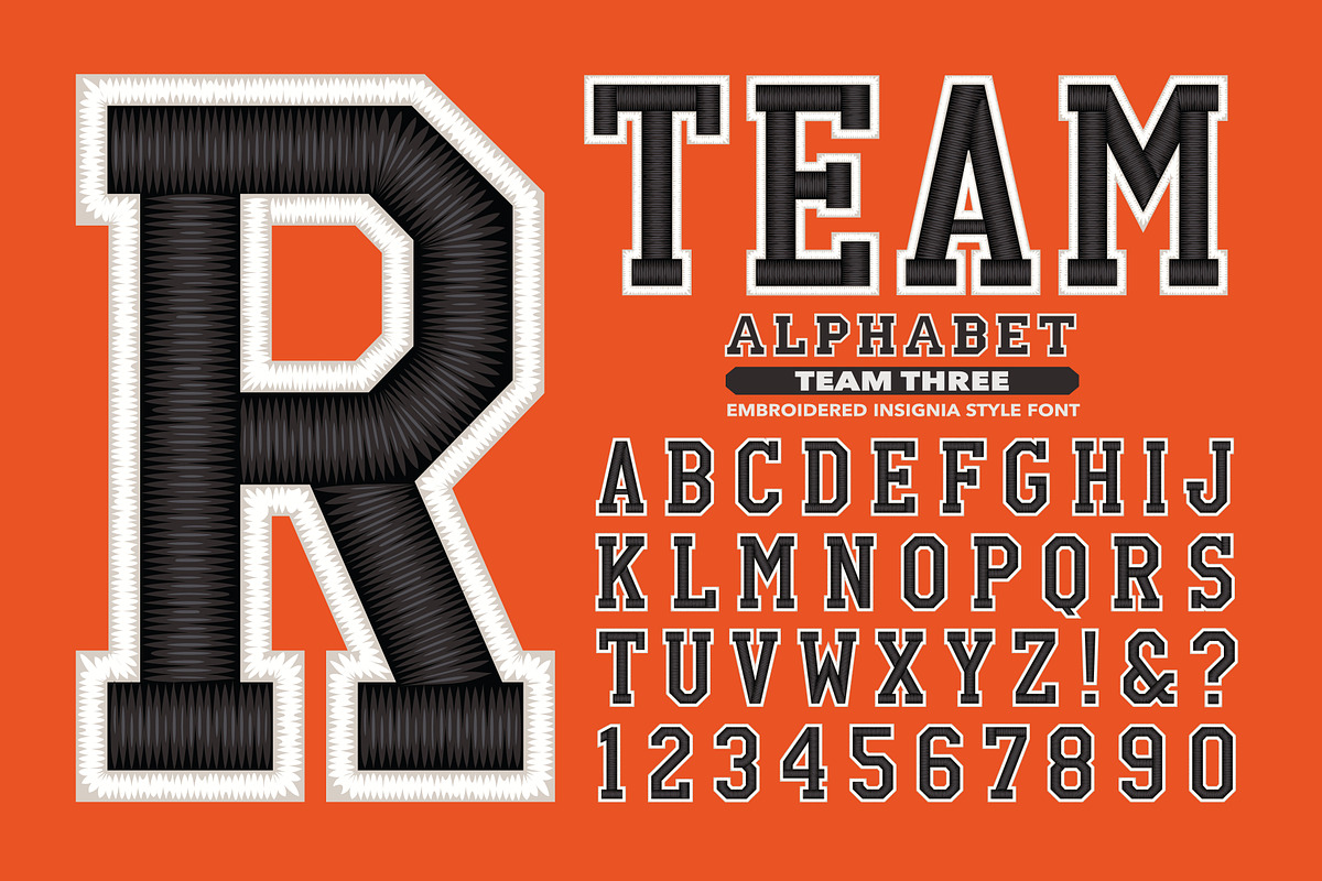 Embroidered Sports Vector Alphabet, an Object Graphic by Mysterylab Designs
