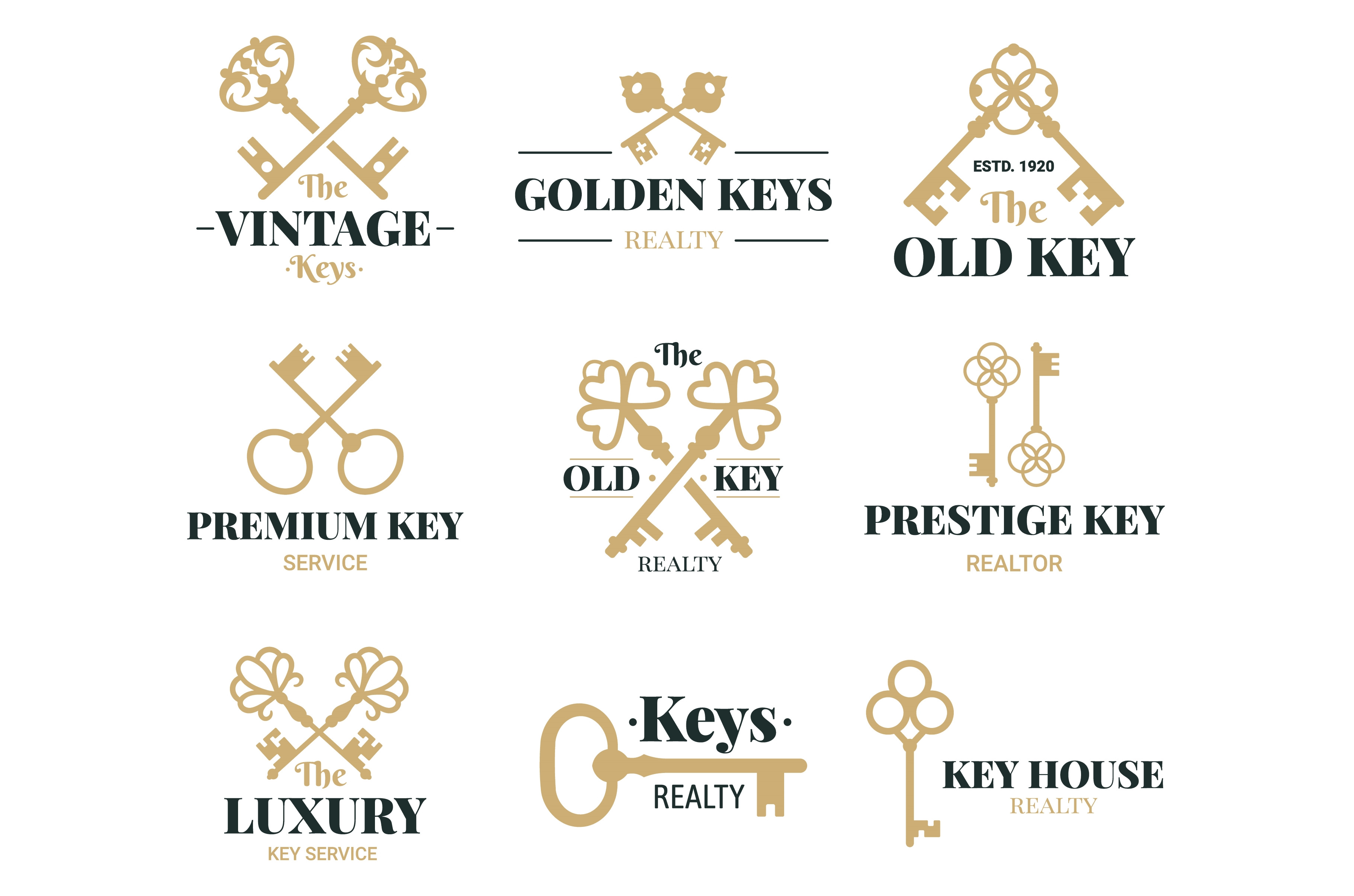 Old keys emblems. Vintage door keys, a Graphic by winwin.art