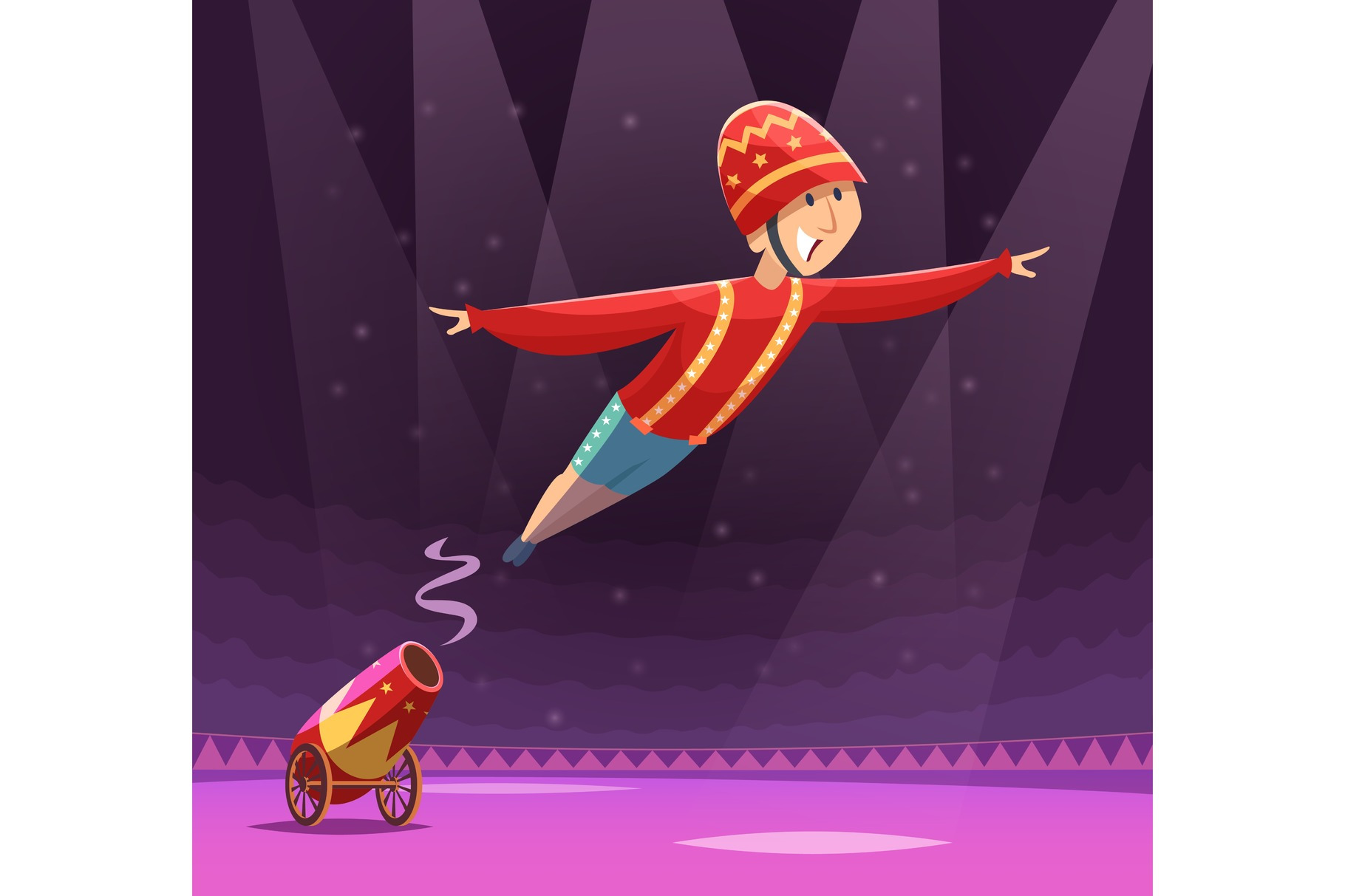 Circus cannon show. Shooting gun on, a Background Graphic by Onyx