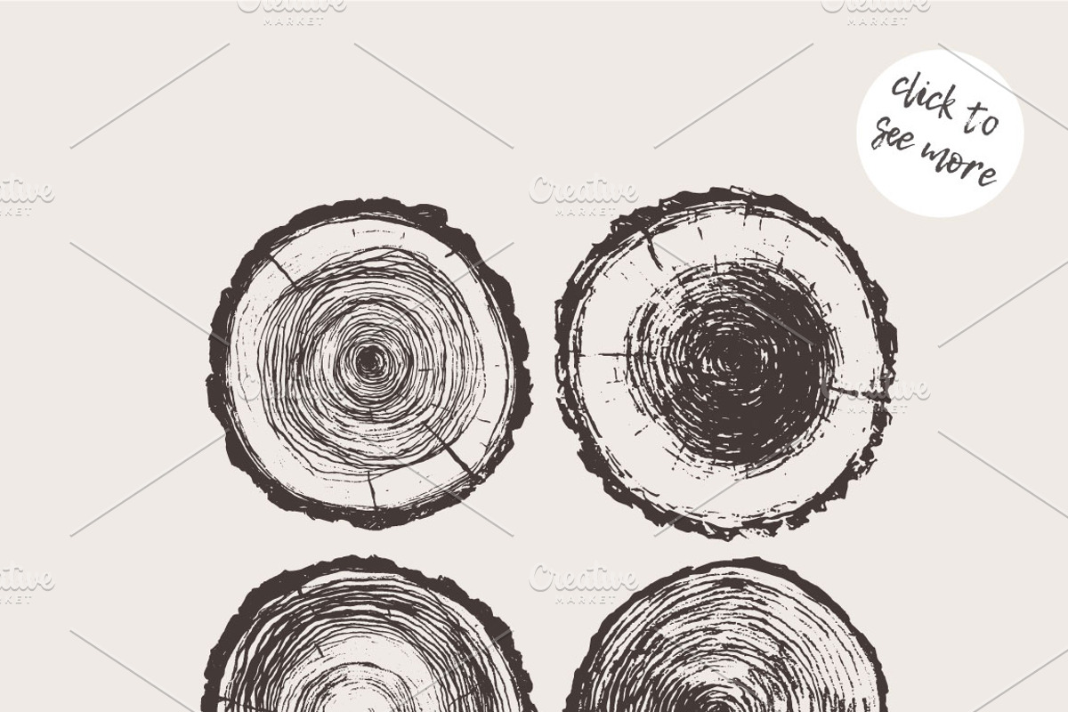 Set of hand drawn tree trunks, a Texture Illustration by TheMountBirdStudio