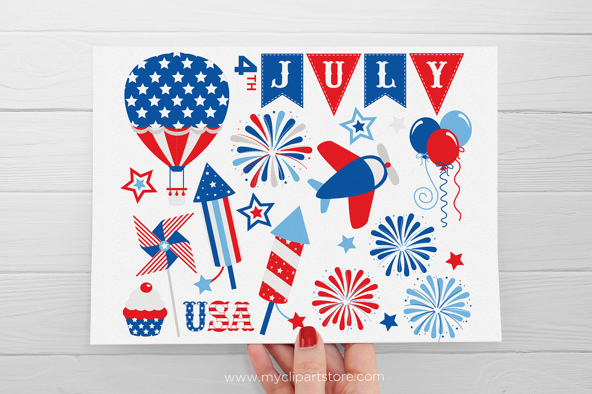 Star Spangled, 4th of July Clipart, a Seasonal Illustration by ...