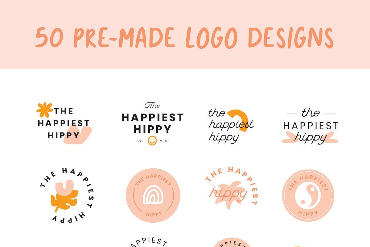 Retro Modern Hippy Logo Kit, a Branding & Logo Template by Forth and Wild