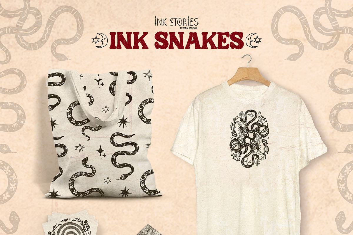 Ink Snakes Hand-drawn Set, an Animal Illustration by Ink Stories