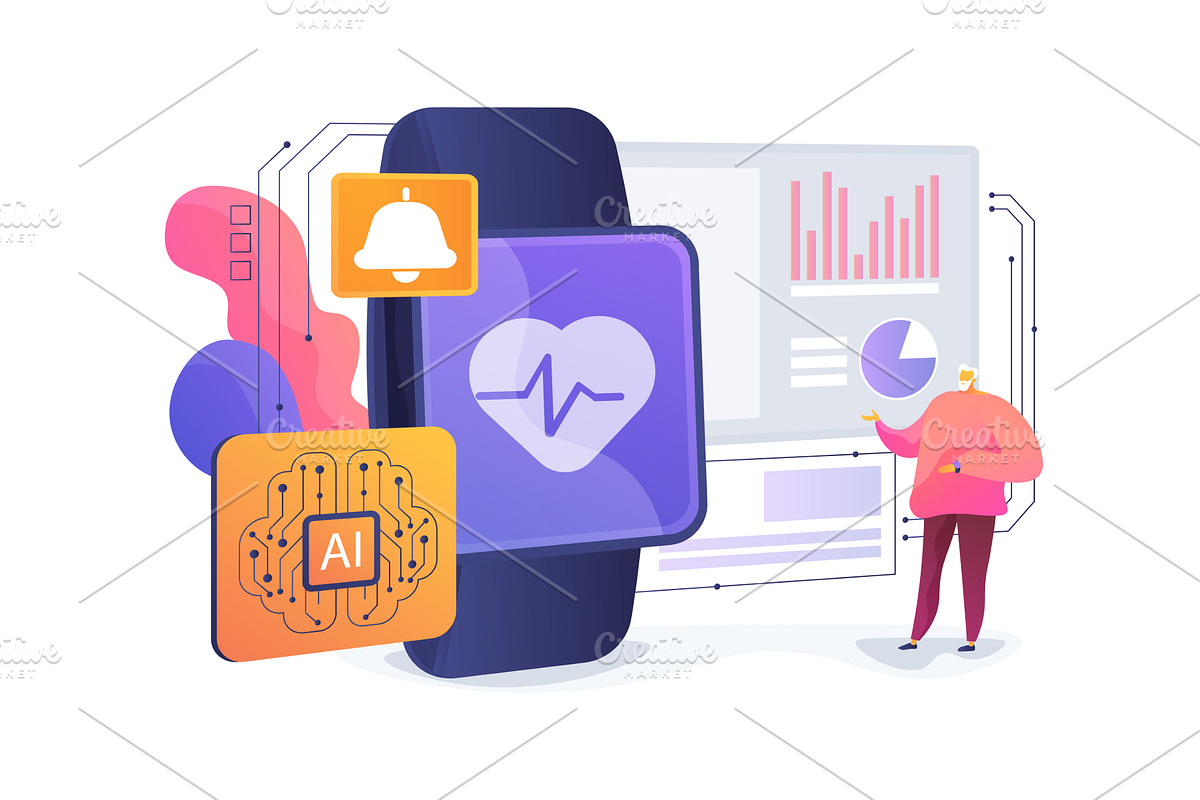 AI-Smart Predictive Health Risk, a Technology Illustration by Visual ...