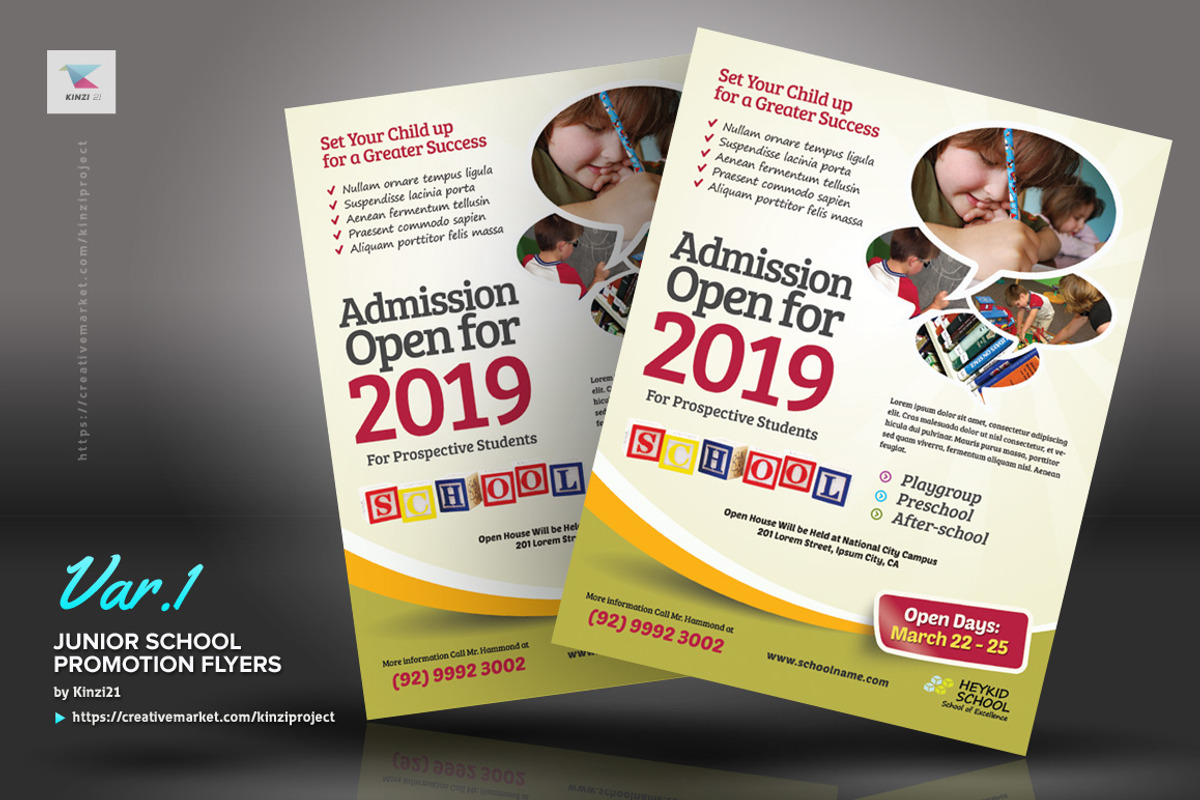 Junior School Promotion Flyers, a Flyer Template by kinzi21