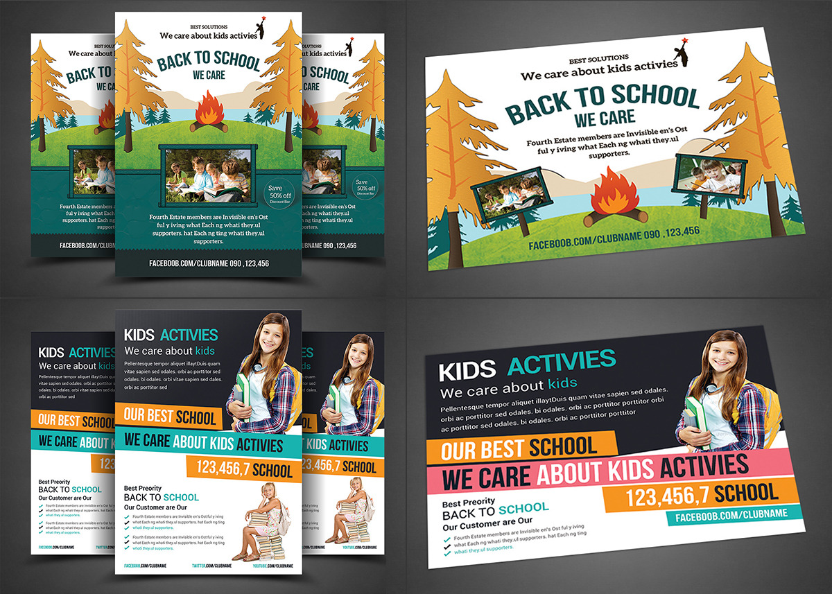 School Education Flyer Bundle, a Flyer Template by AfzaalGraphics