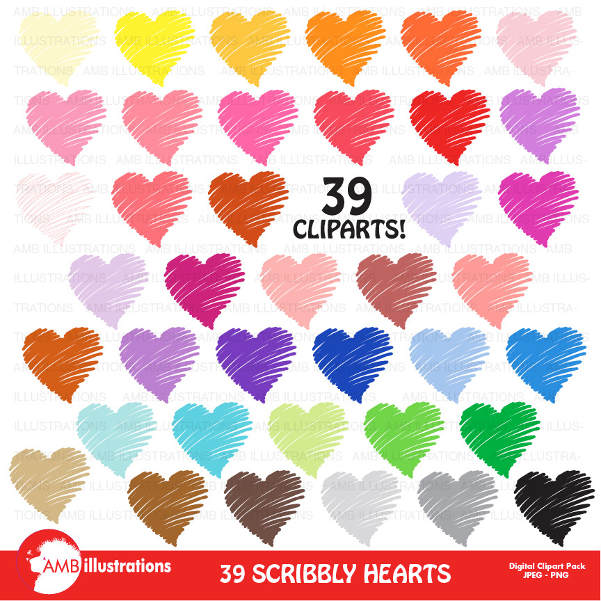 Valentine hearts Clipart AMB-1148, an Illustration by AMBillustrations