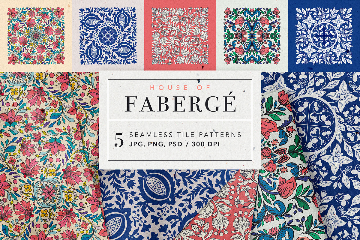 Faberge Tile Patterns. Russian Style, a Pattern Graphic by likorbut