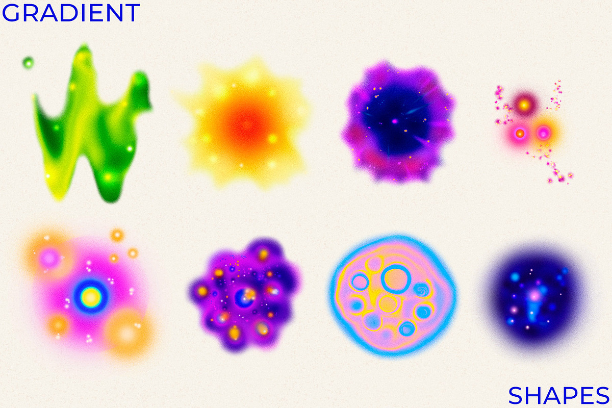 Grainy Gradient Textures and Shapes