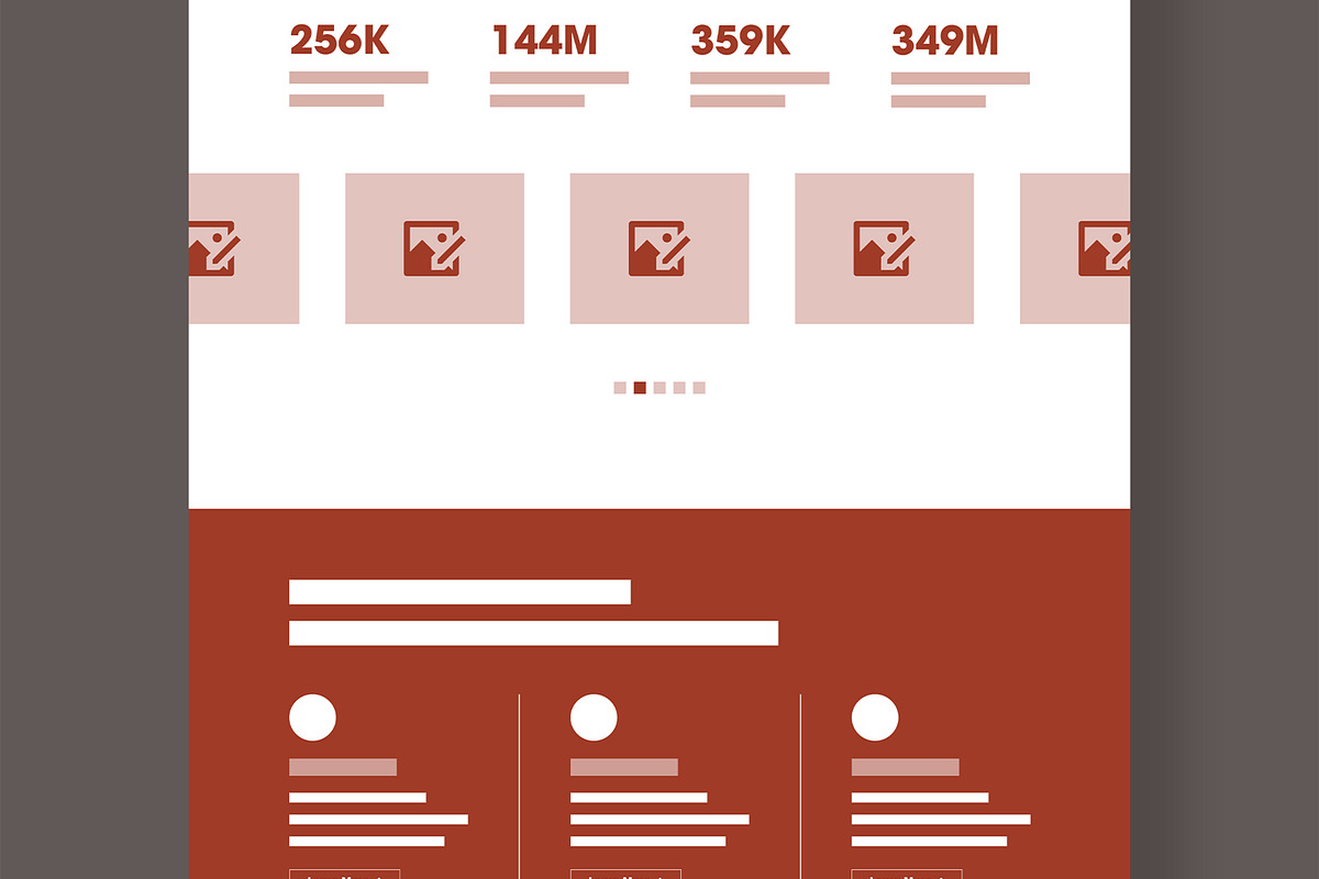Modern Wireframe Landing Page Layout