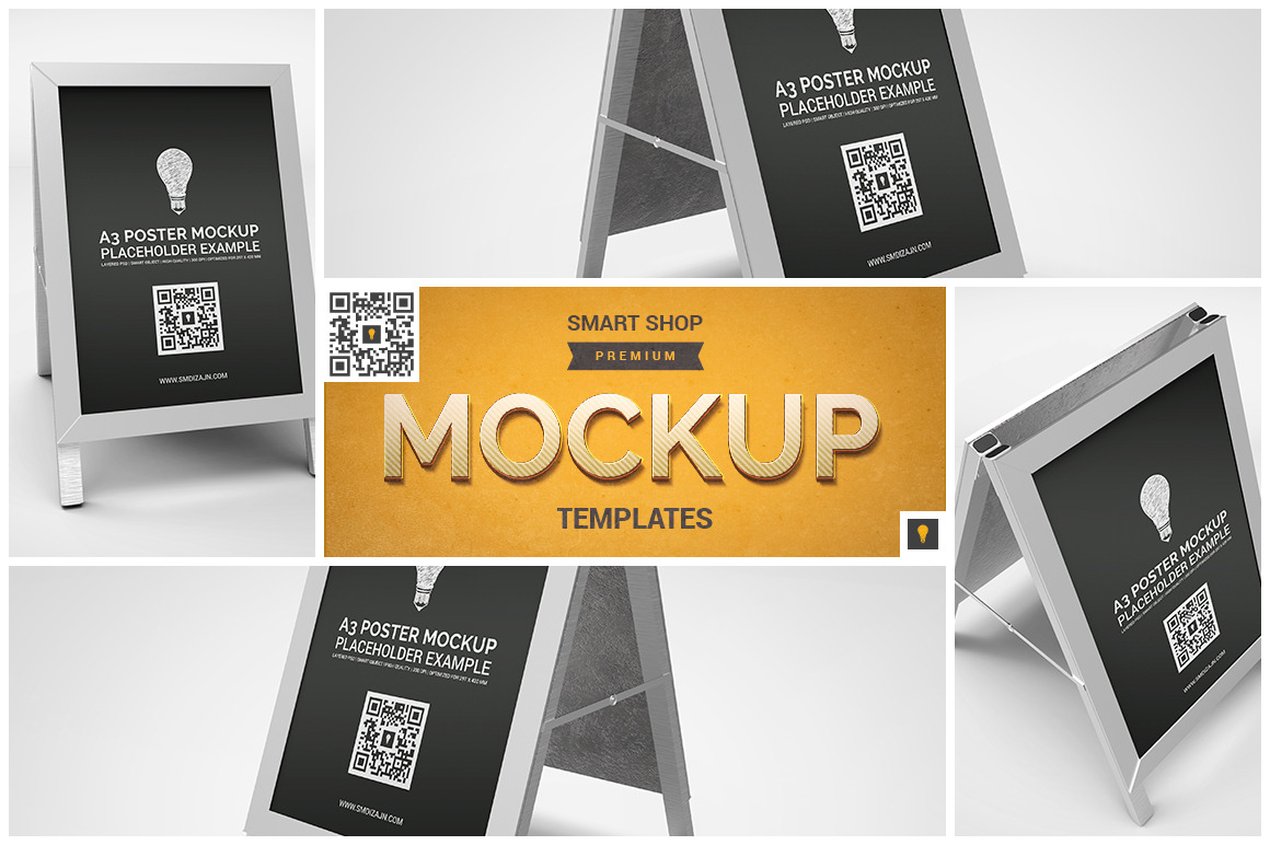 Poster Stand Display Mockup, a Print Template by Shocky Design Studio ...