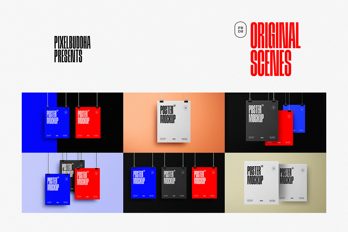 Poster Mockups Collection, an Advertising Mockup by pixelbuddha.net