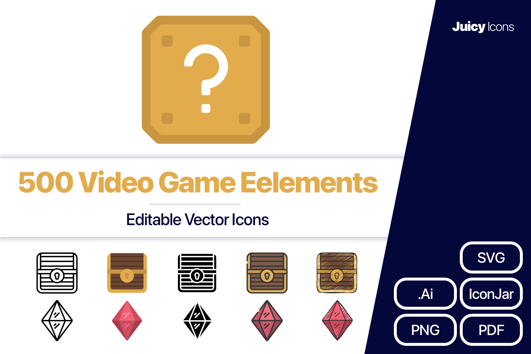 500 Video Game Elements Vector Icons, an Outline Icon by Juicy Icons