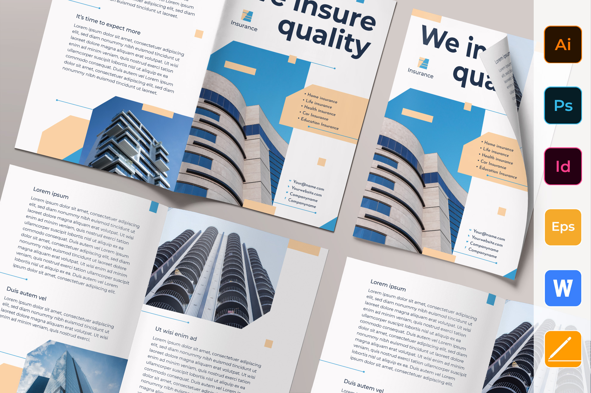 Insurance Agency Brochure Bifold, a Brochure Template by TemplatesNow!
