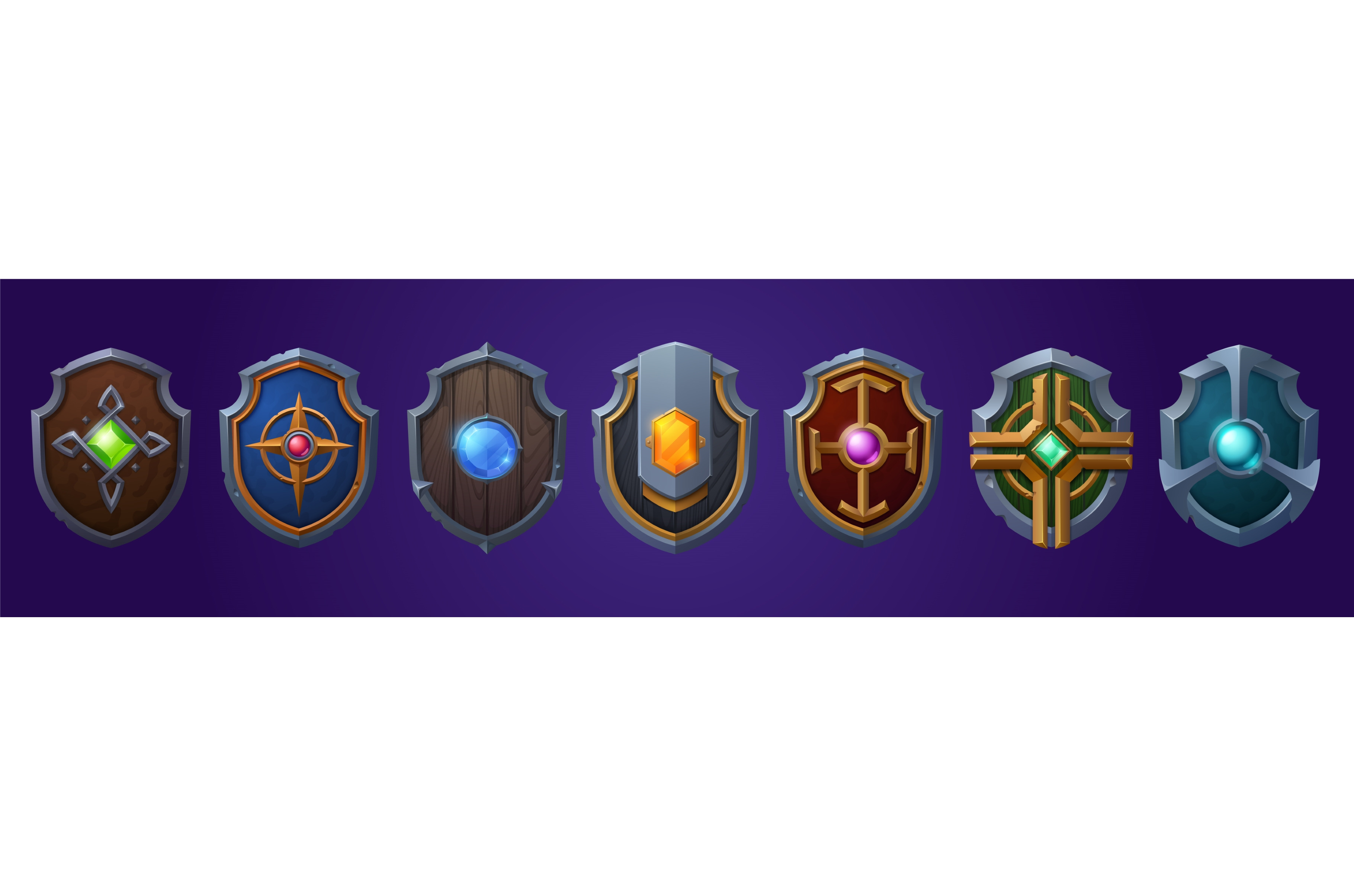 Set of game shields cartoon fantasy, an Object Graphic by art PVP - market