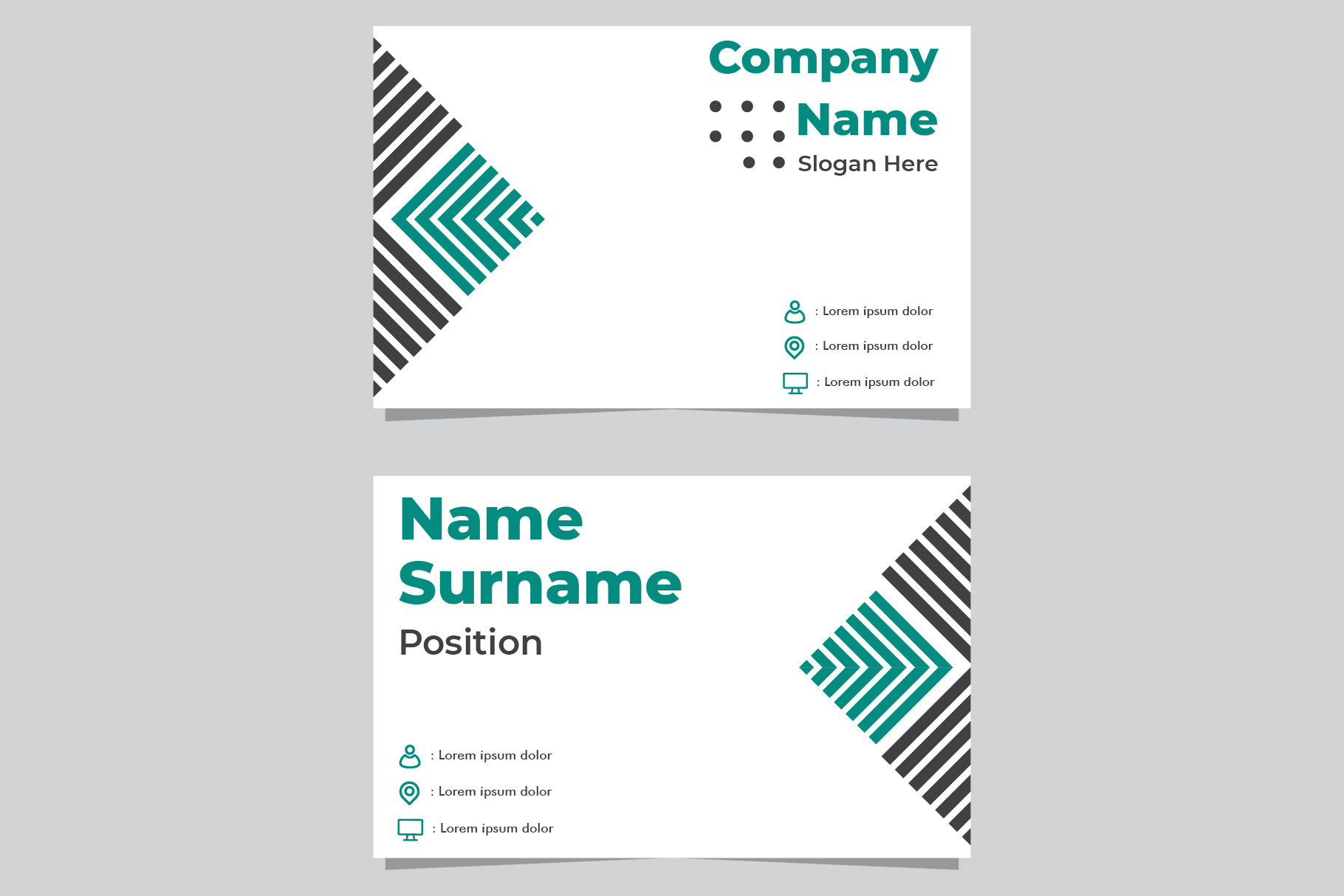 Geometric Business Card Template, a Background Graphic by sekitarief