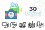 30 Stock Contributor Icon Sets, an Outline Icon by VINZENCE STUDIO