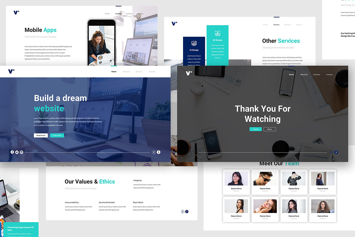 Website Design Powerpoint Template, a Presentation Template by Giant Design