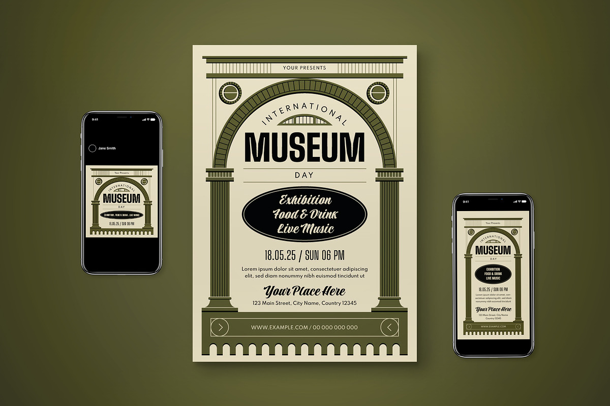 International Museum Day Flyer Set, a Flyer Template by graphicook