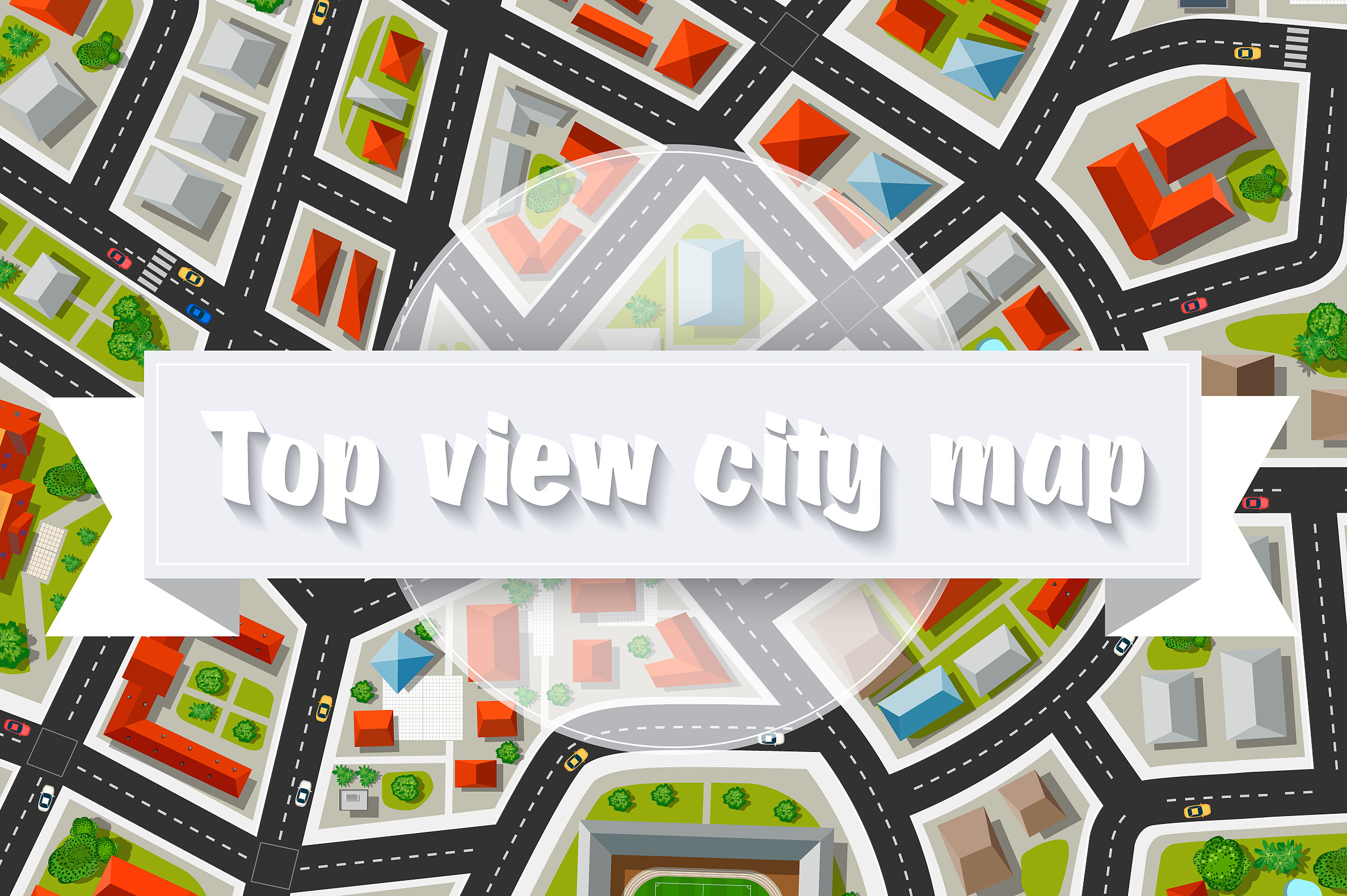 City top view Bundle map city | Transportation Illustrations ~ Creative ...