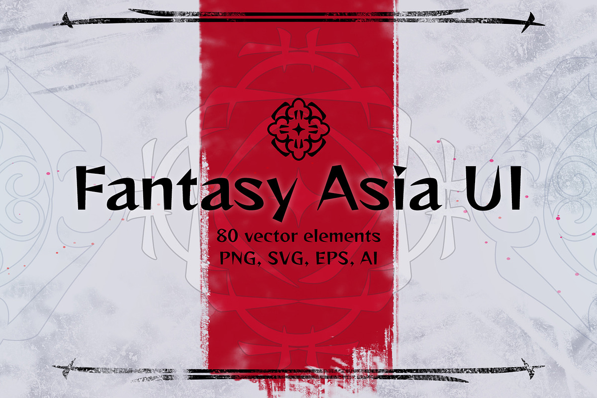 Fantasy Asia UI Set, an Object Illustration by Olga Ryzychenko