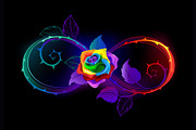 Bright Infinity with Rainbow Rose | Decorative Illustrations ~ Creative ...