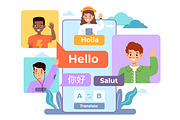Multi language translator, an Education Illustration by YummyBuum