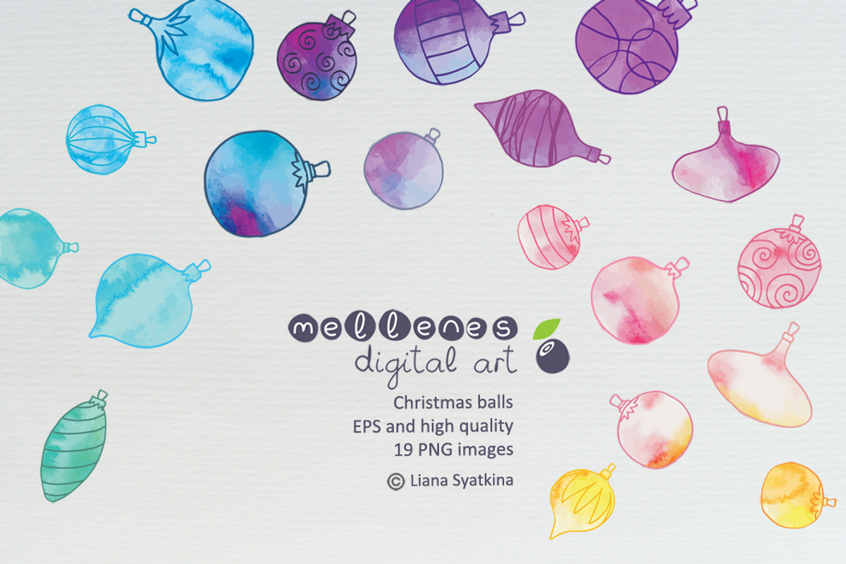 Christmas bubbles clip art, a Decorative Illustration by mellenes ...