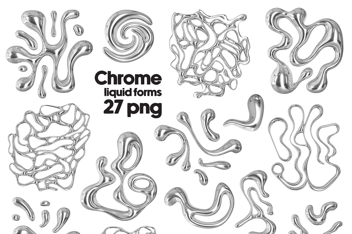 Chrome 3D Design Collection, a Graphic by LarysaZabrotskaya
