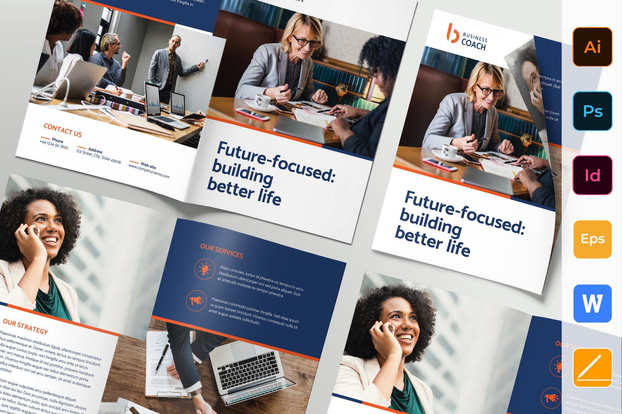 Business Coach Brochure Bifold, a Brochure Template by TemplatesNow!