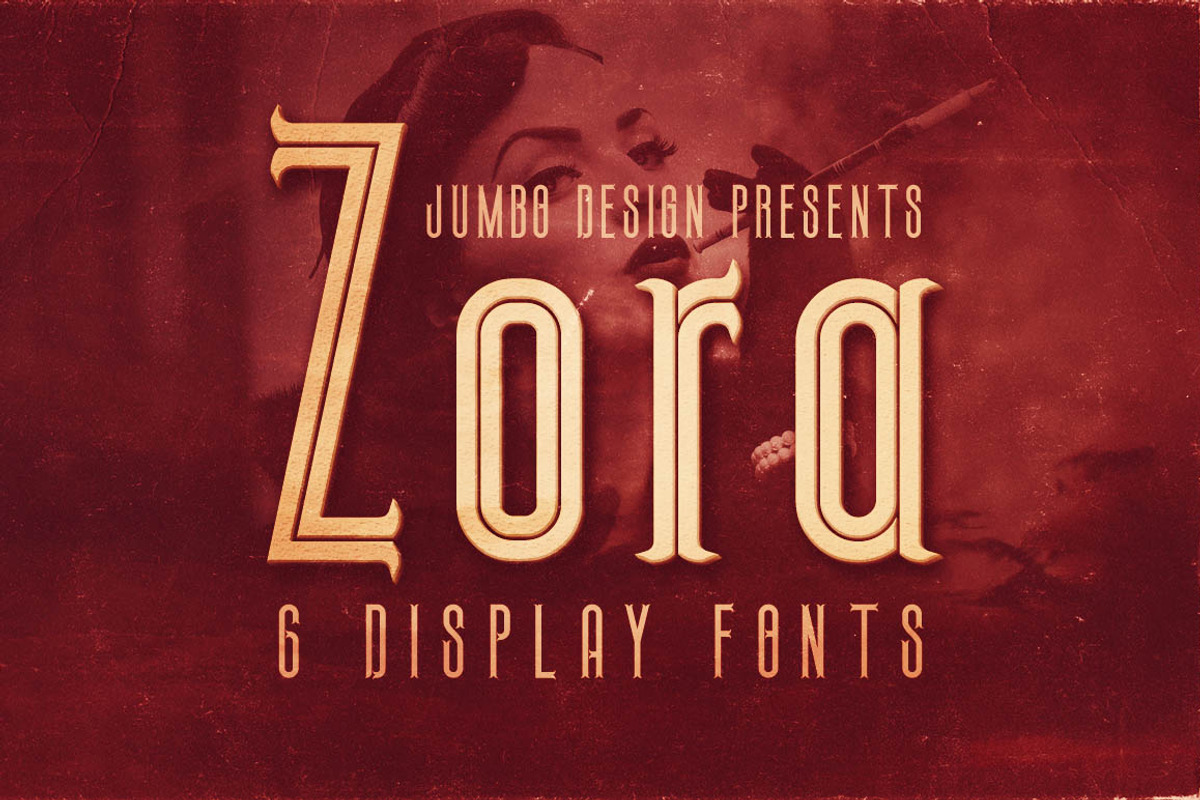 Zora - Vintage Display Font, a Font by JumboDesign