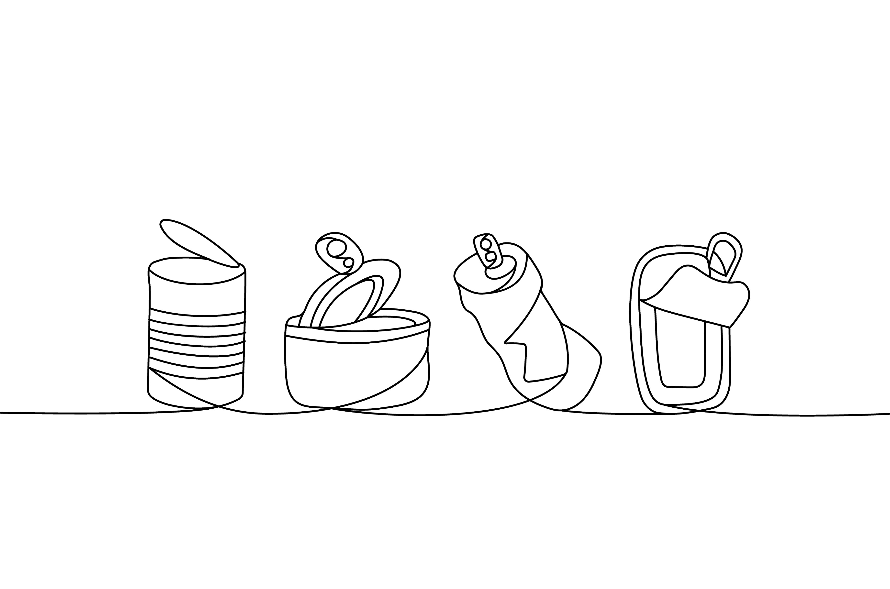 Set of Aluminium cans one line, a Texture Graphic by GraphiShop