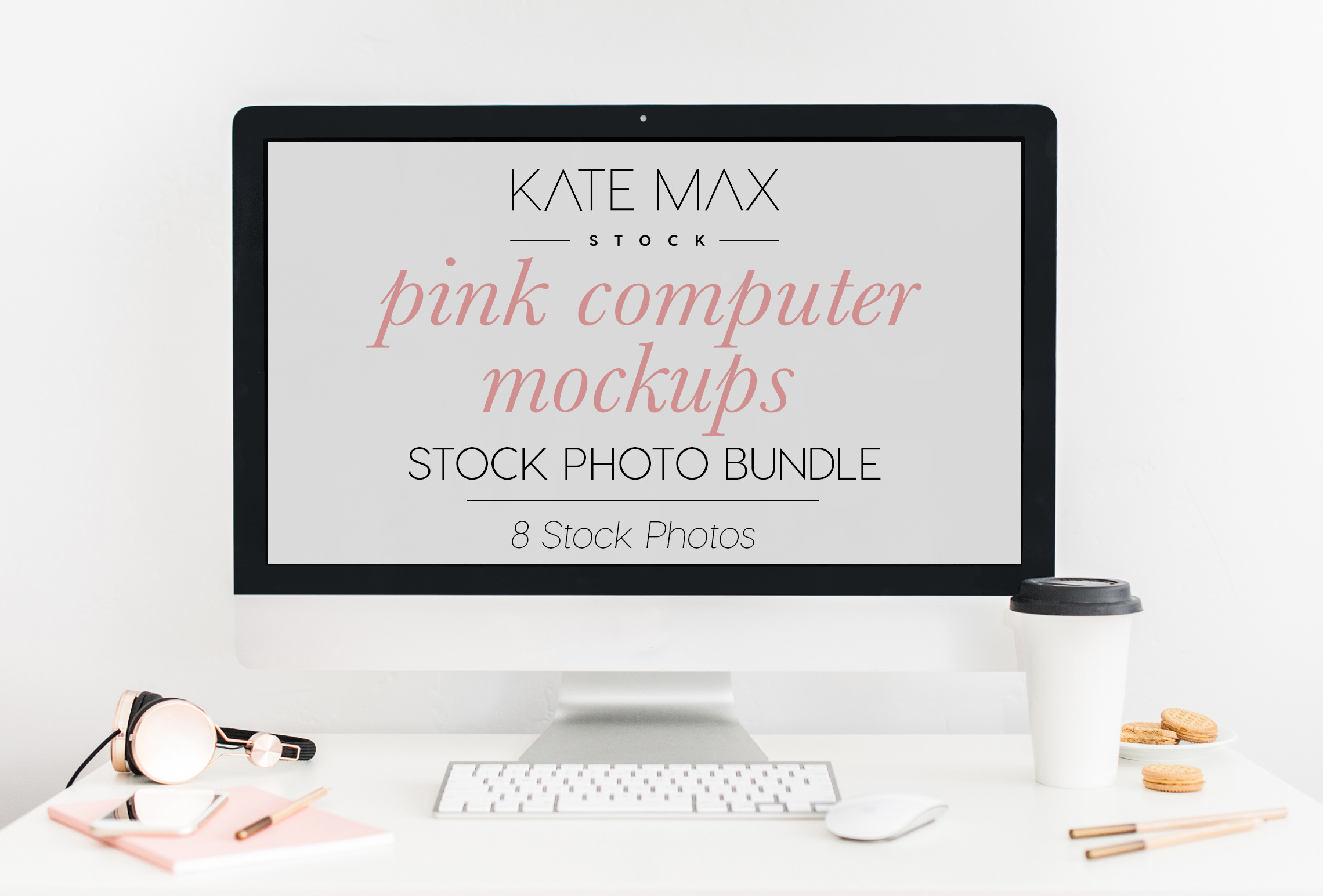 Pink Computer Mockups Stock Bundle, a Device Mockup by Styled Stock House