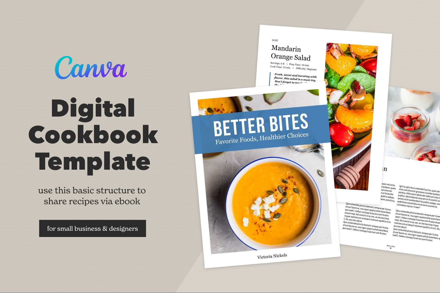 Canva Digital Cookbook Template, a Brochure Template by Dandymark