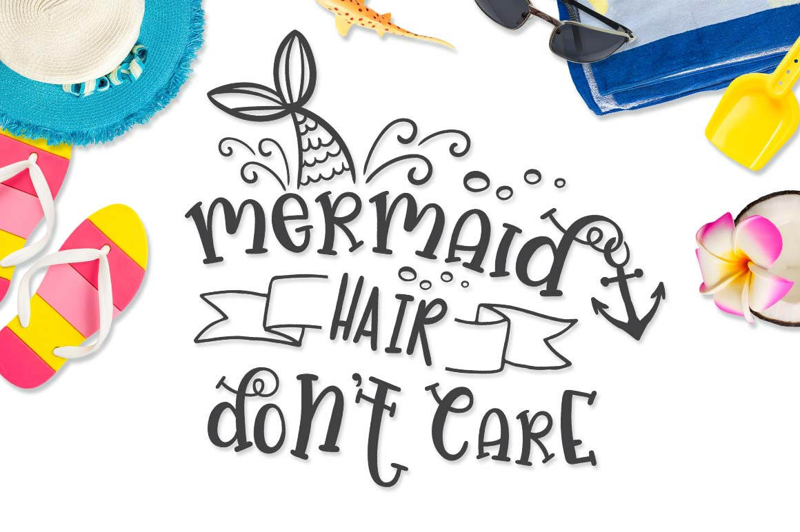 Mermaid Hair SVG DXF PNG EPS, an Illustration by TheBlackCatPrints