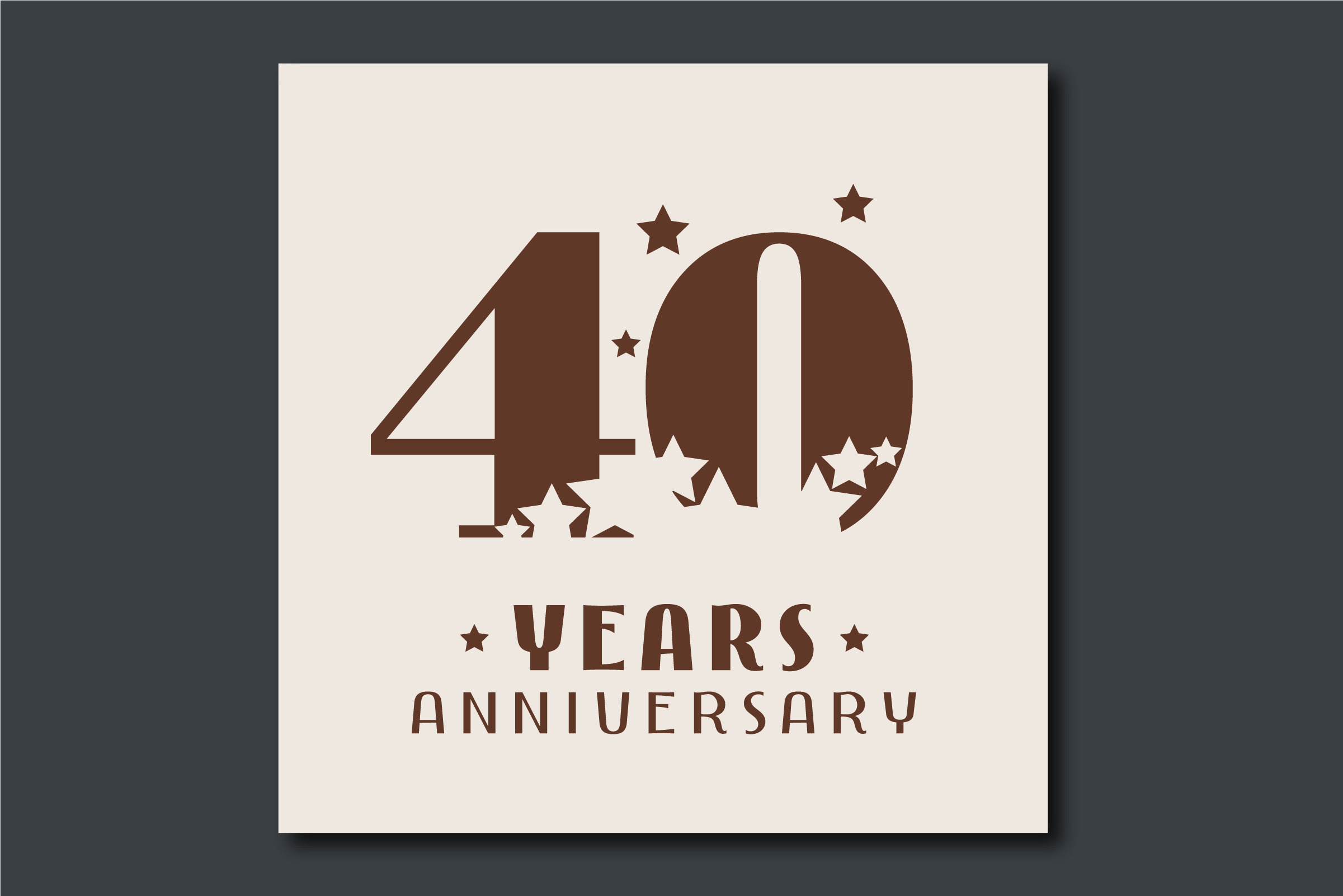 40 years anniversary vector icon, a Decorative Illustration by Darth Vector