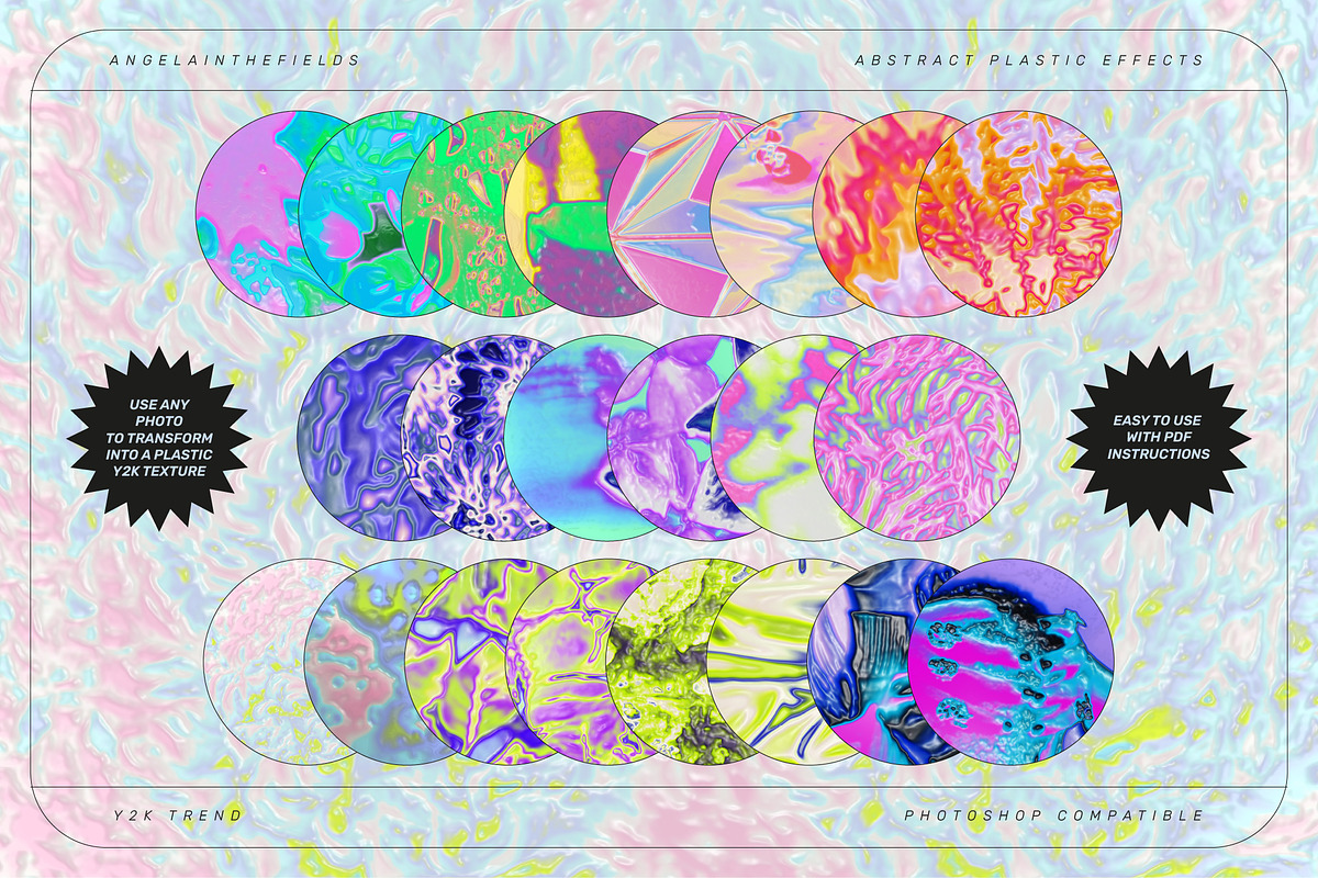 Y2K Textures PSD Action Kit + Bonus, an Action Add-On by ...