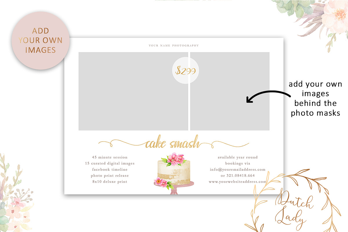 PSD Photo Session Card Template #64, a Card Template by The Dutch Lady ...