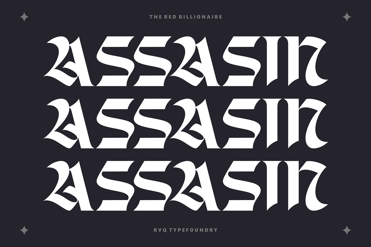 The Red Billionaire (font duo), a Blackletter Font by Rvq Type Foundry