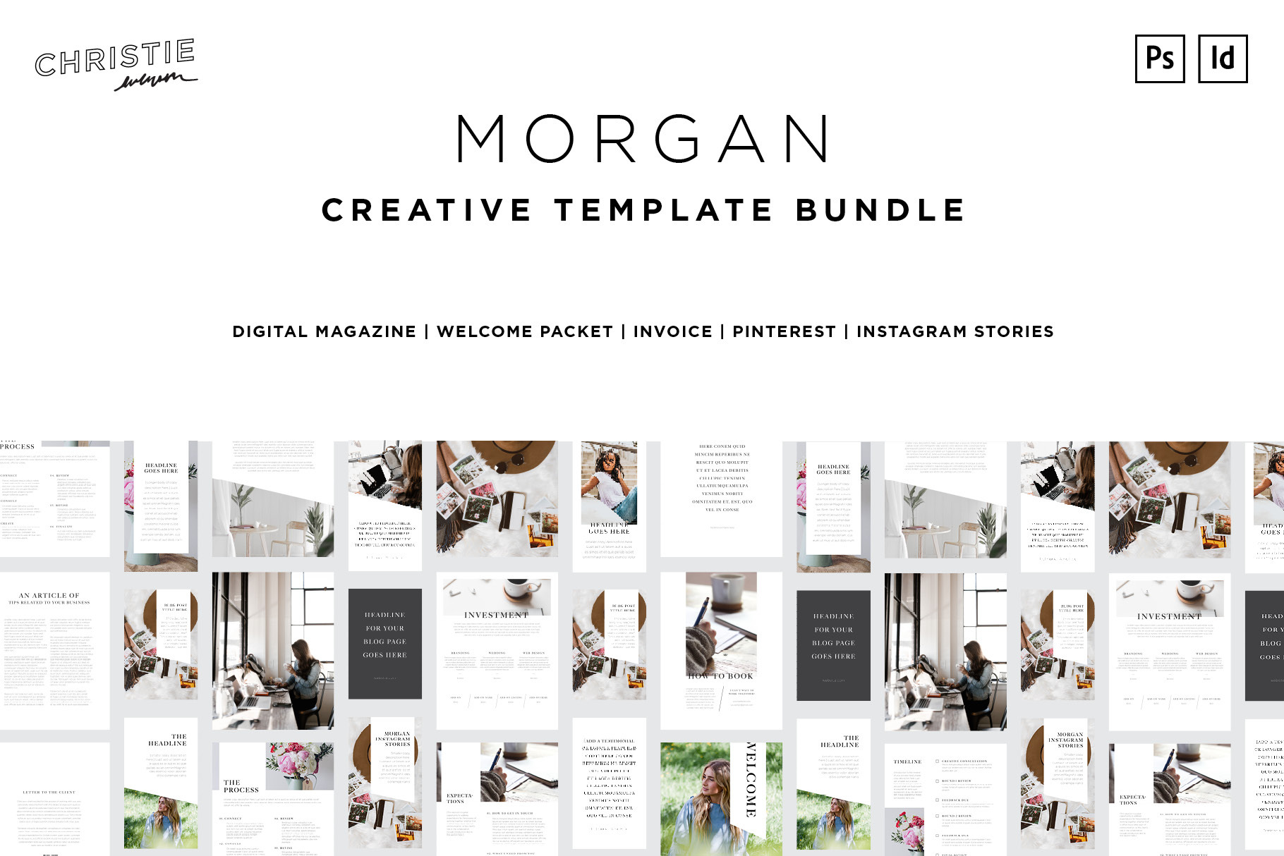 Morgan Creative Template Bundle, a Templates & Theme by Christie Evenson