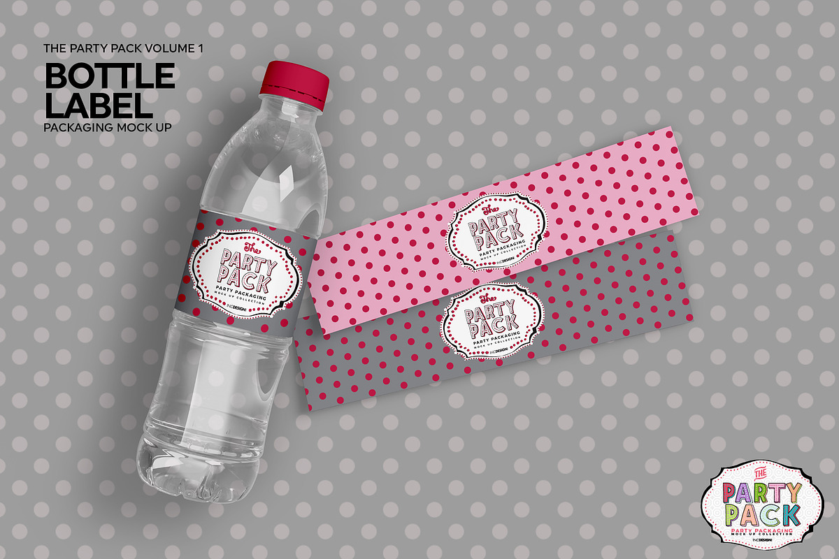 Bottle Label Packaging Mockup, a Cups & Container Mockup by INCDesign