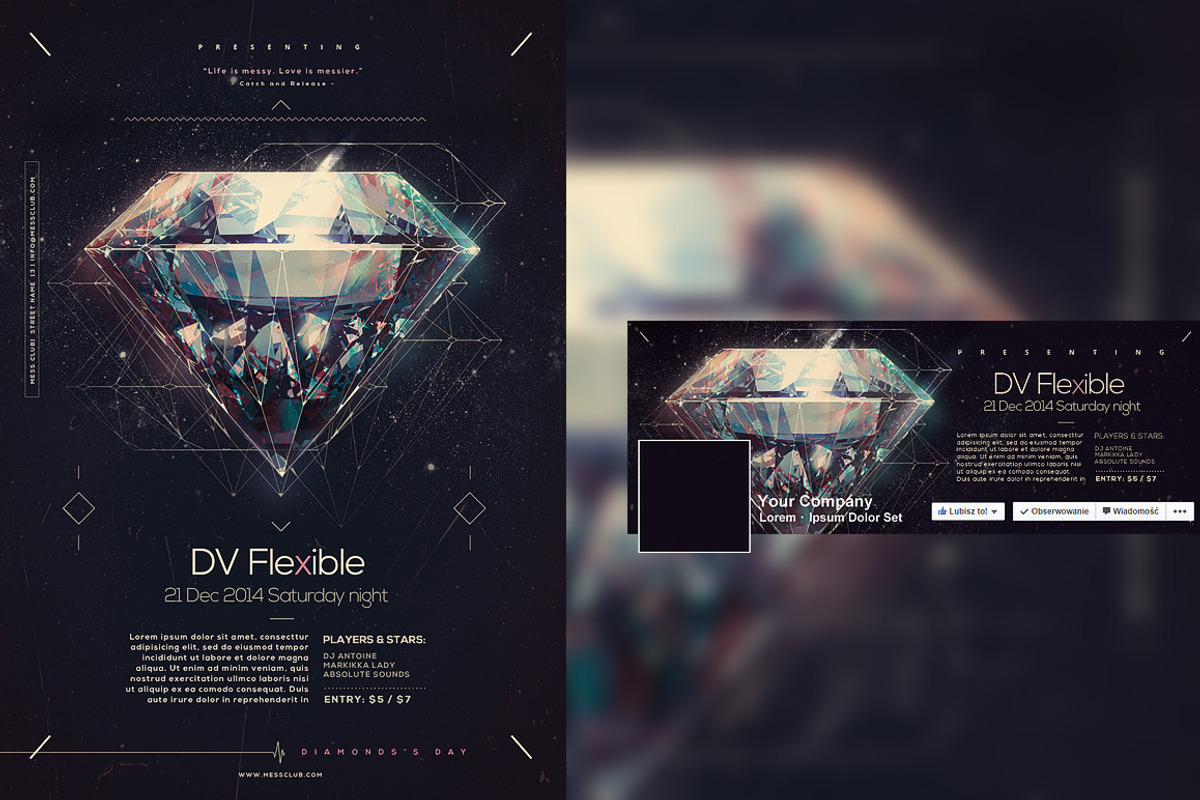 Diamond Night Party 4 Posters, a Flyer Template by Creatsy